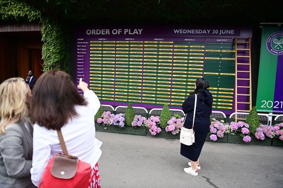 Spectators Look Border Play Wimbledon Championships Editorial Stock ...