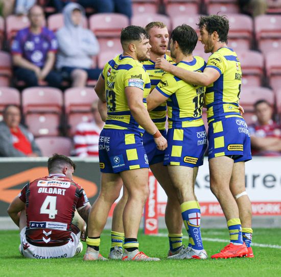 Warrington Wolves Jack Hughes Celebrates Scoring Editorial Stock Photo ...