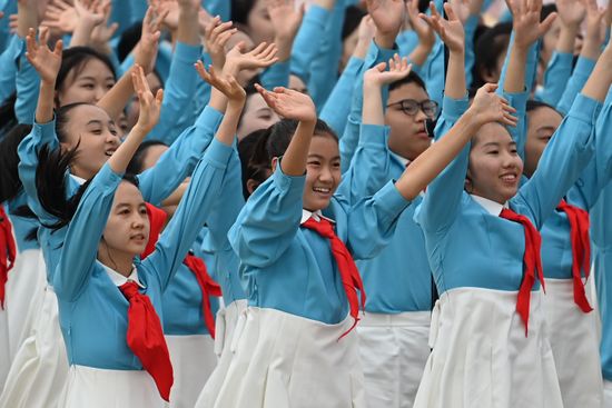Choir Members Wave Hands Ahead Grand Editorial Stock Photo - Stock ...