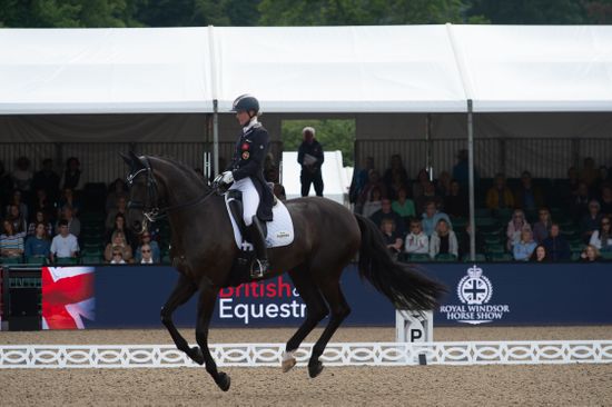 Laura Tomlinson Rides Black Mare Dsp Editorial Stock Photo - Stock ...