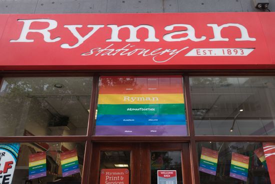 Ryman Stationery Seen Decorated Rainbow Stickers Editorial Stock Photo ...