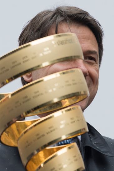Italian Premier Giuseppe Conte Poses Trophy Editorial Stock Photo ...