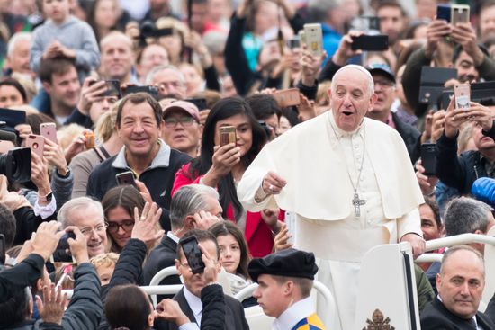 Pope Francis Talks Faithful Upon His Editorial Stock Photo - Stock ...