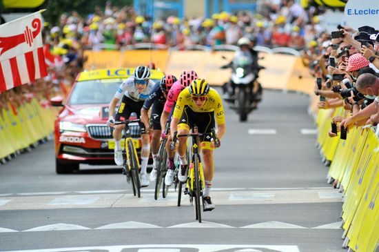 Tadej Pogacar Slo Passes Finish Line Editorial Stock Photo - Stock ...