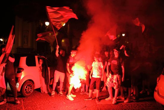 Fans Street Celebrate Smoke Flags Sirens Editorial Stock Photo - Stock ...