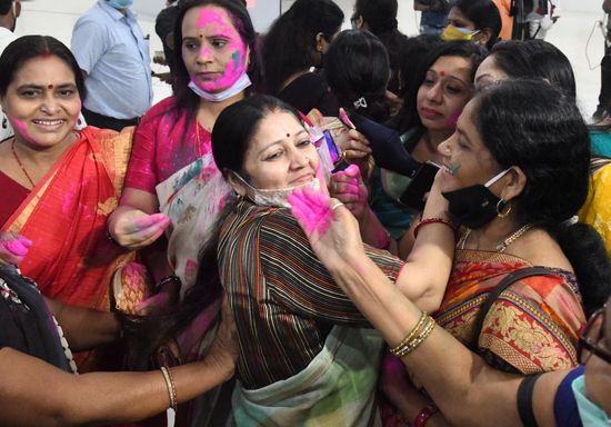 Jdu Workers Celebrating Party Office Patna Editorial Stock Photo ...