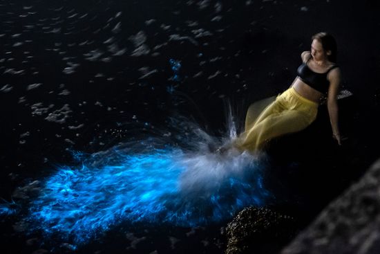 Woman Splashing Sea Appears Have Mermaids Editorial Stock Photo - Stock ...