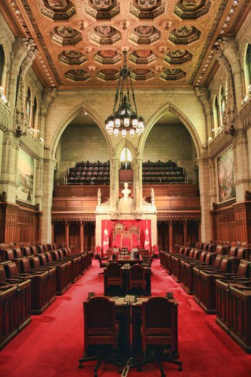 Canadian Senate Chamber Canadian Parliament Building Editorial Stock ...
