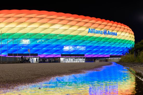 Allianz Arena Munich Illuminated Rainbow Colors Editorial Stock Photo ...