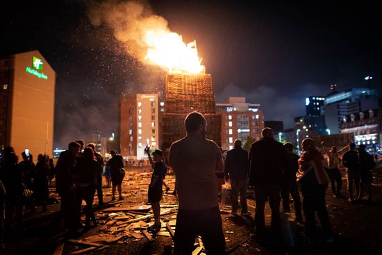 People Gathering Sandy Row Bonfire Build Editorial Stock Photo - Stock ...