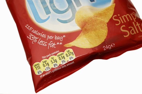 Packet Crisps Nutritional Information Values Content Editorial Stock ...