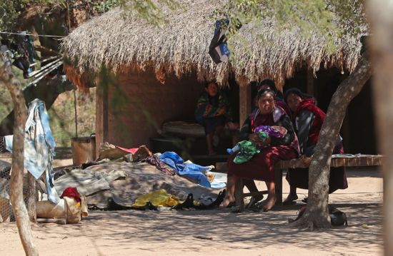 Indigenous People Sit On Bench Community Editorial Stock Photo - Stock ...