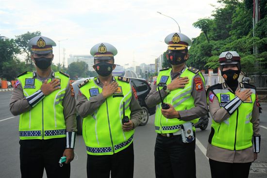 Members Traffic Police Wear Masks Prevent Editorial Stock Photo - Stock ...