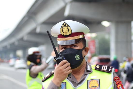 Members Traffic Police Wear Masks Prevent Editorial Stock Photo - Stock ...