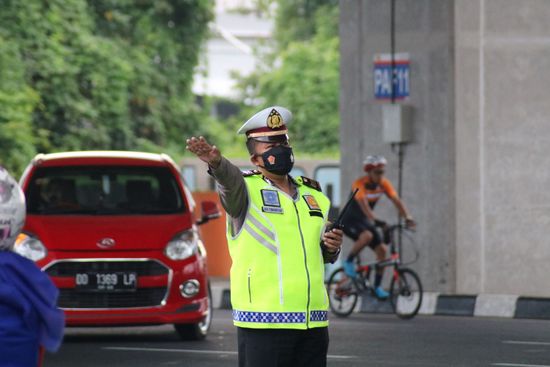 Members Traffic Police Wear Masks While Editorial Stock Photo - Stock ...