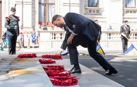 Featherstone Roverss Steven Clough Lays Wreath Editorial Stock Photo ...