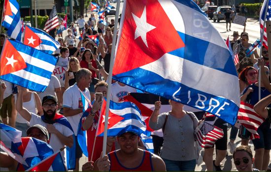 Cubanamericans Participate Demonstration Support Protesters Cuba ...