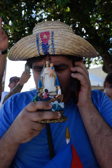 Protester Praying Protests Demonstrations Continue By Editorial Stock ...