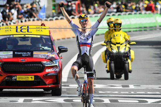 Matej Mohoric Slo Crosses Finish Line Editorial Stock Photo - Stock ...
