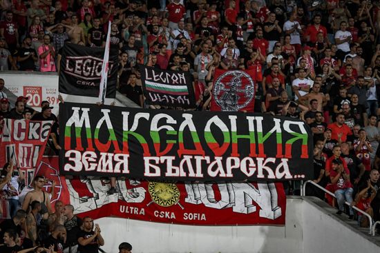 Cska Sofia Fans Raise Poster Macedonia Editorial Stock Photo - Stock ...