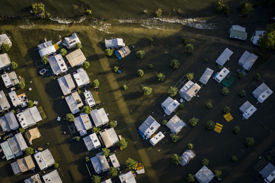 Aerial View Taken Drone Shows Tents Editorial Stock Photo - Stock Image ...