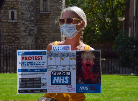 Protester Holds Save Our Nhs Placard Editorial Stock Photo - Stock ...