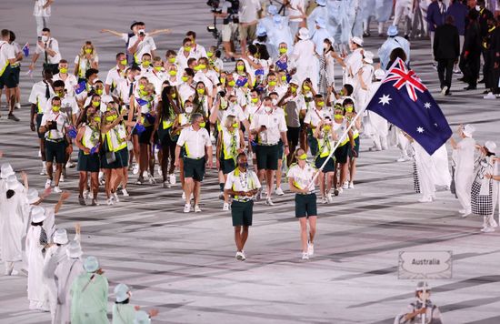 Olympic Delegation Australia Parade Into Olympic Editorial Stock Photo ...