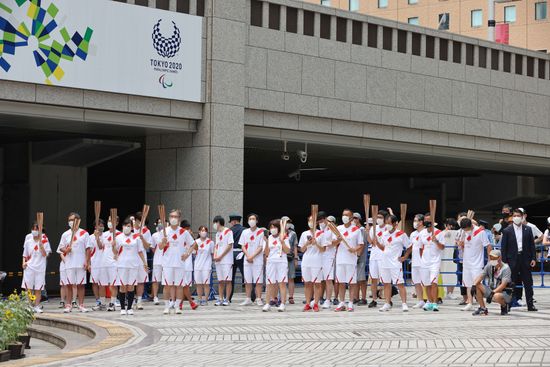 Olympic Torchbearers Arrival Ceremony Tokyo 2020 Editorial Stock Photo ...