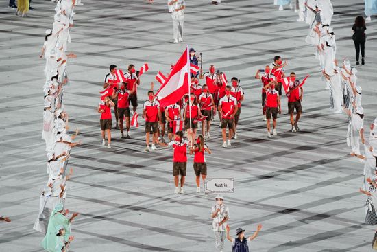 Olympic Delegation Austria Parade Into Olympic Editorial Stock Photo ...