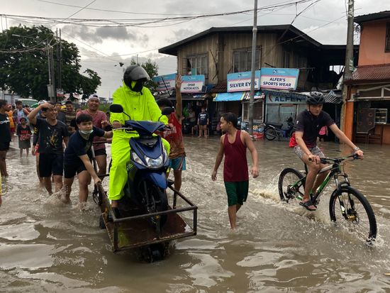 Filipino Motorcycle Rider Sits On Top Editorial Stock Photo - Stock ...