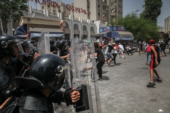 Protesters Clash Riot Police During Demonstration Editorial Stock Photo ...