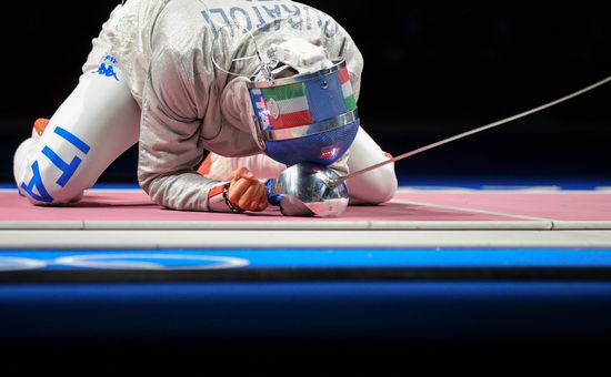 Luca Curatoli Italy Celebrates During Fencing Editorial Stock Photo ...
