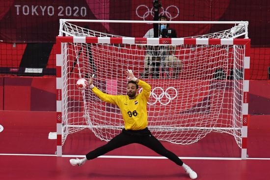 Goalkeeper Egypt Mohamed Eltayar Blocks During Editorial Stock Photo ...
