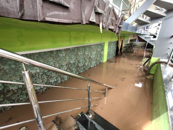 Flood Water Seen Basement Building After Editorial Stock Photo - Stock ...