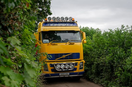 Huge Hgv Squeezes Down Single Track Editorial Stock Photo - Stock Image ...