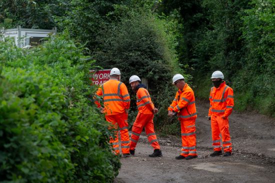 Four Hs2 Security Guards Blocking Access Editorial Stock Photo - Stock ...
