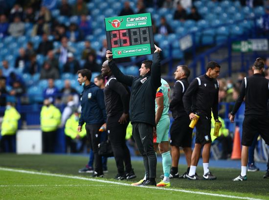 Fourth Official Holds Carabao Cup Digital Editorial Stock Photo - Stock ...