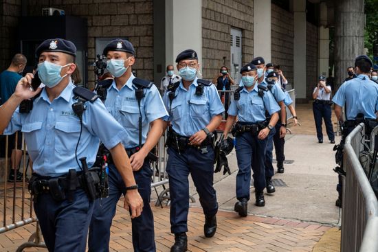 Police Officers Patrol Premises Outside High Editorial Stock Photo ...