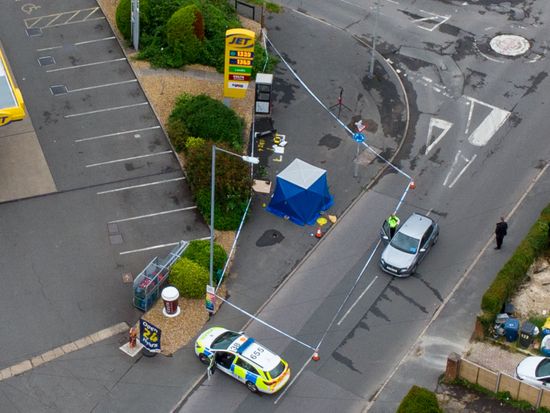 Police Vehicles Form Cordon Around Forensic Editorial Stock Photo ...