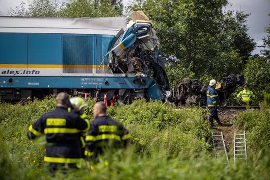Rescuers Scene Train Crash Village Milavce Editorial Stock Photo ...