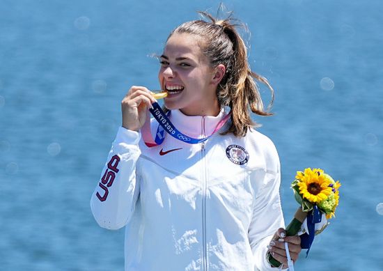 Gold Medalist Nevin Harrison Us During Editorial Stock Photo - Stock ...