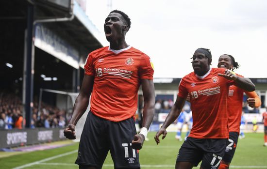 Elijah Adebayo Luton Town Celebrates After Editorial Stock Photo ...
