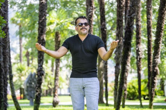 Jordanian Actor Monther Rayahneh Poses During Editorial Stock Photo ...