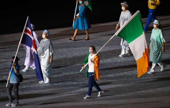 Irelands Natalya Coyle Carries Flag Team Editorial Stock Photo - Stock ...