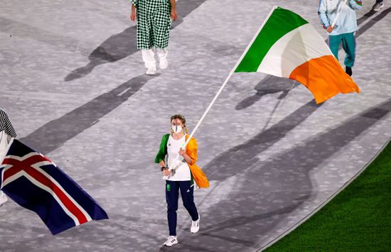 Irelands Natalya Coyle Carries Flag Team Editorial Stock Photo - Stock ...