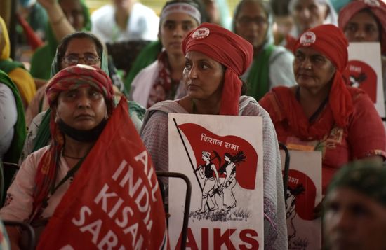 Women Farmer Activists Take Part Kisan Editorial Stock Photo - Stock ...