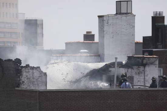 Firefighters Battle Fire On Roof Residential Editorial Stock Photo ...