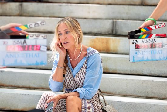 Sarah Jessica Parker Seen Film Set Editorial Stock Photo - Stock Image ...