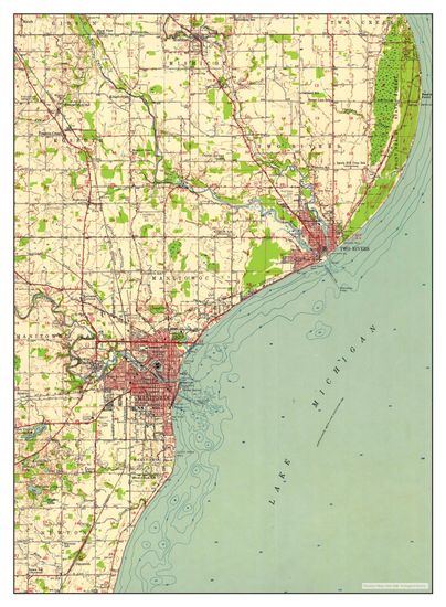 Usa Timeless Maps Manitowoc Wisconsin Map Editorial Stock Photo - Stock ...