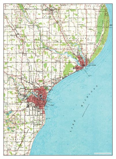 Usa Timeless Maps Manitowoc Wisconsin Map Editorial Stock Photo - Stock ...
